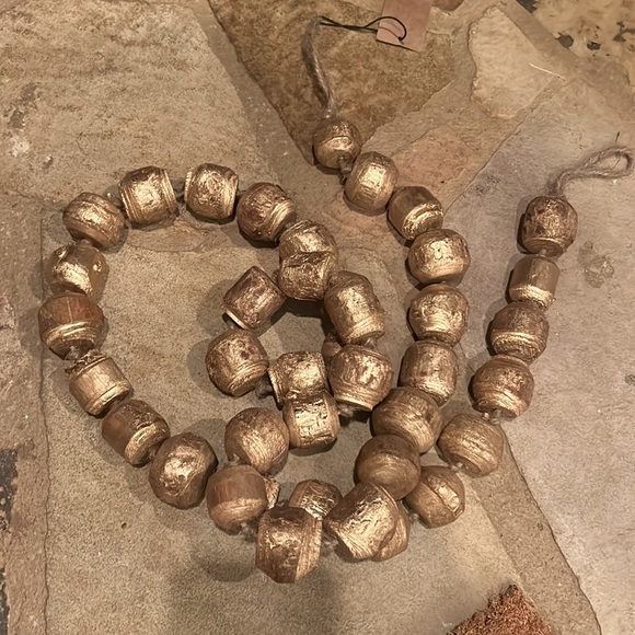 Creative Co-Op | Holiday | Creative Coop Gold Wooden Garland Strand ...